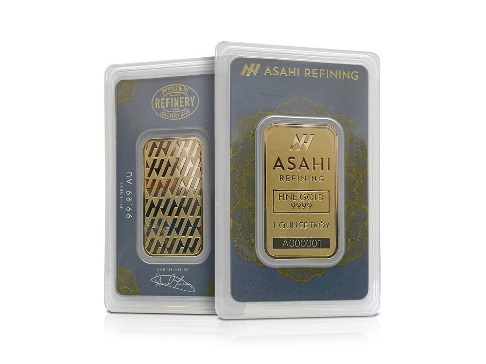 1 oz Gold Asahi Refining Bar 9999 – Express Gold Refining