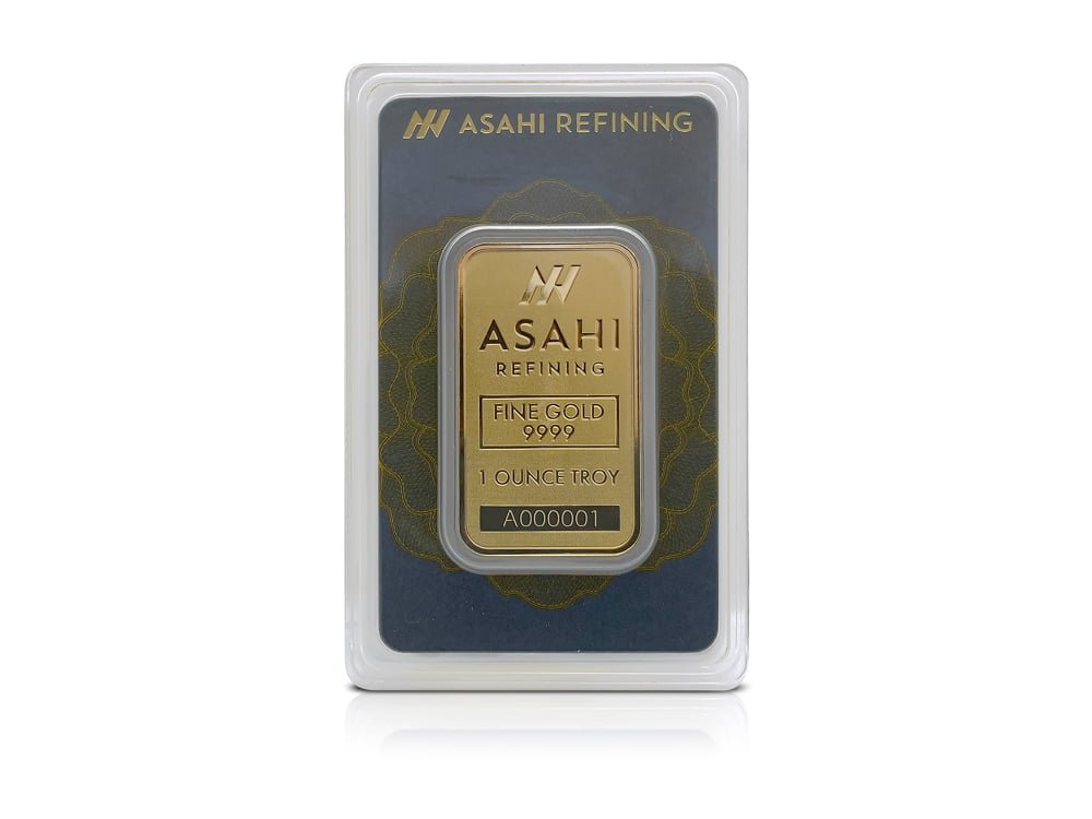 1 oz Gold Asahi Refining Bar 9999 – Express Gold Refining
