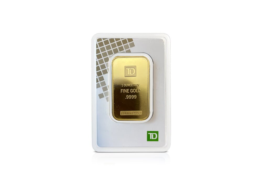 1 oz Gold TD Bank Bar 9999 – Express Gold Refining