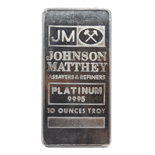 10 oz Platinum Johnson Matthey Bar 99.95% – Express Gold Refining