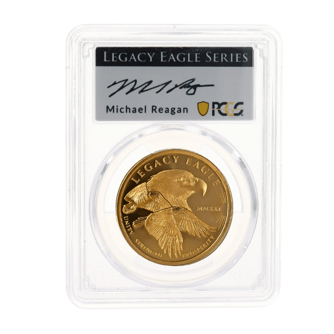 1 oz Gold Coin - Cook Islands 2021 $200 Legacy Eagle First Day of Issu ...