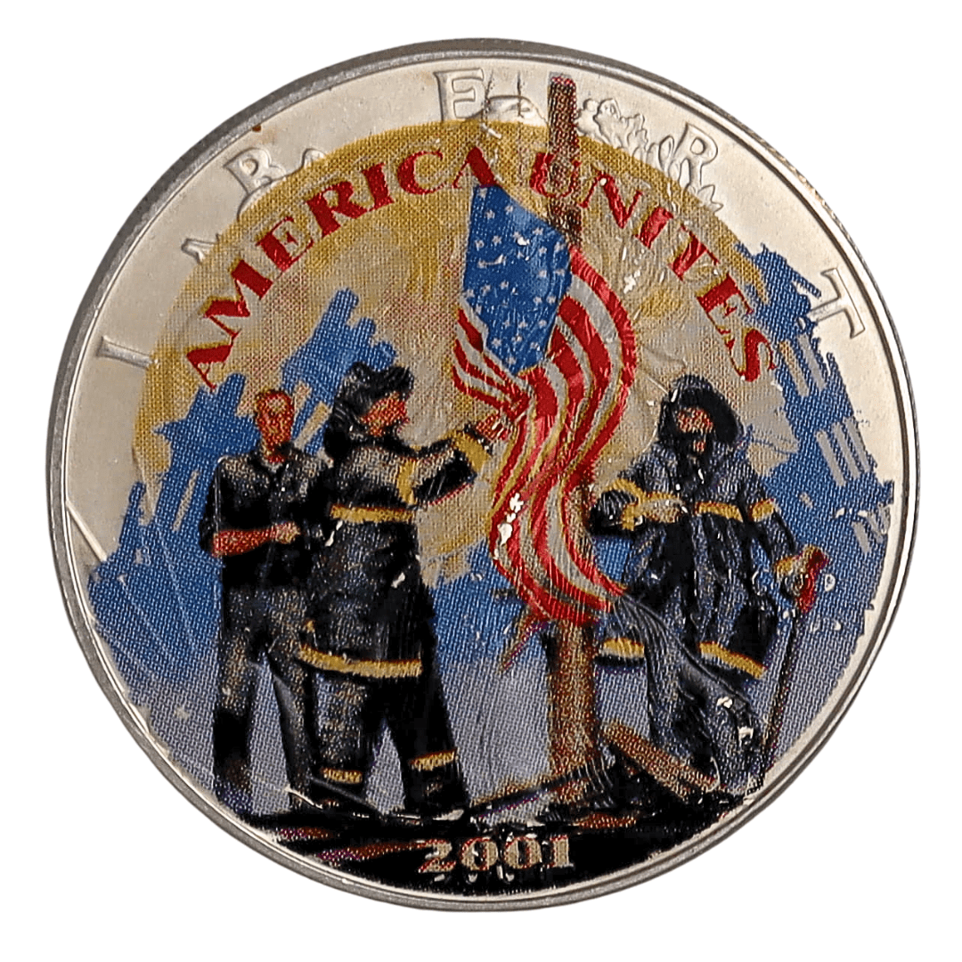 1 oz Silver Eagle Colorized 2001 $1 911 Remembering Our Heroes ...
