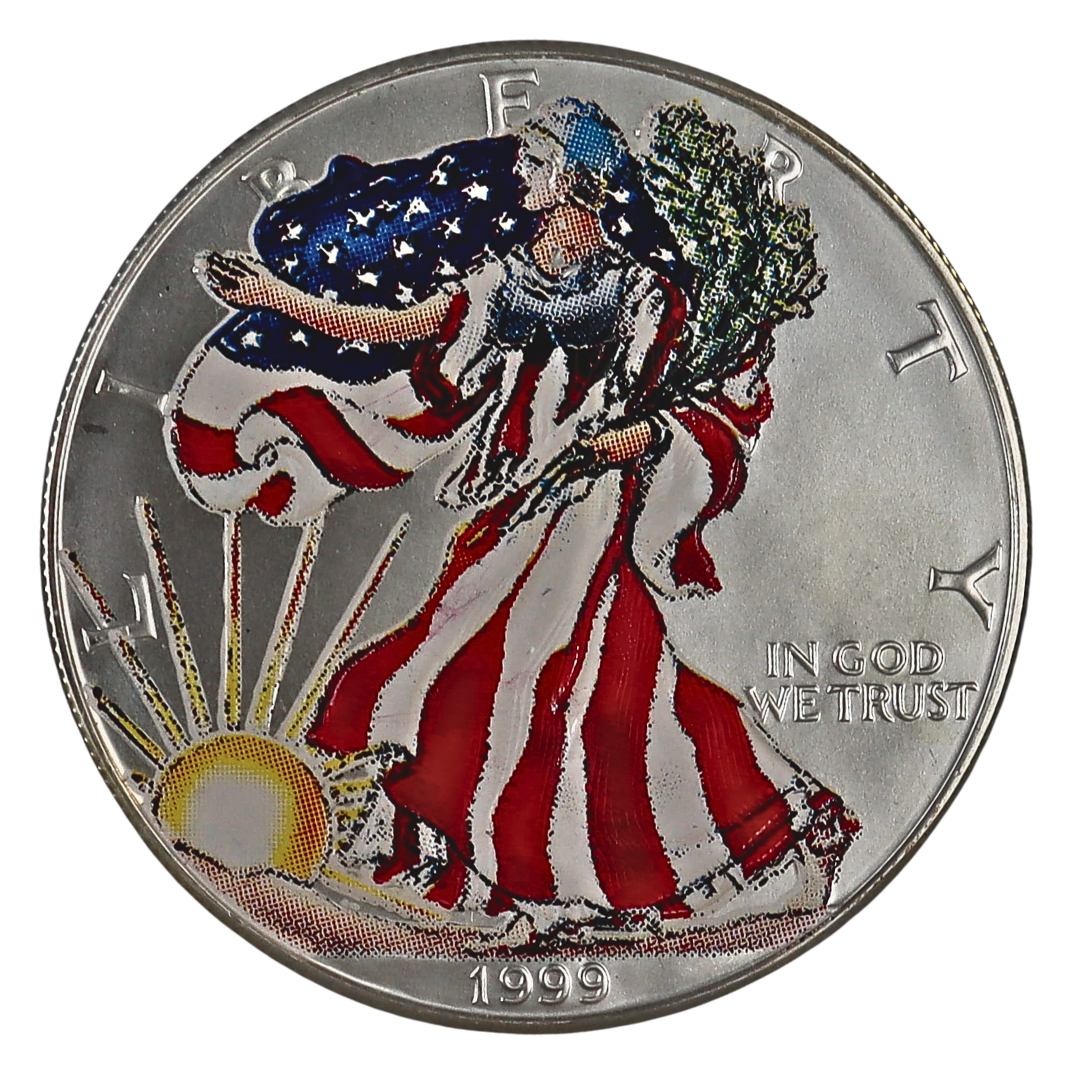 Buy 1 oz Silver 1999 Painted Lady US Silver Eagle Dollar $1 ...