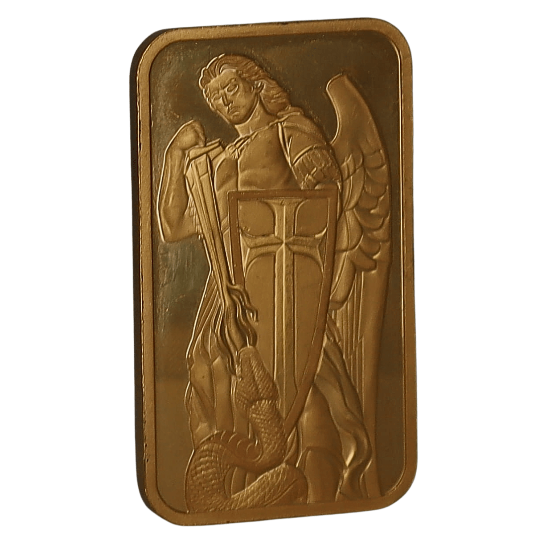 1 oz Gold Scottsdale Mint PAMP Archangel Michael Circulated Bar ...